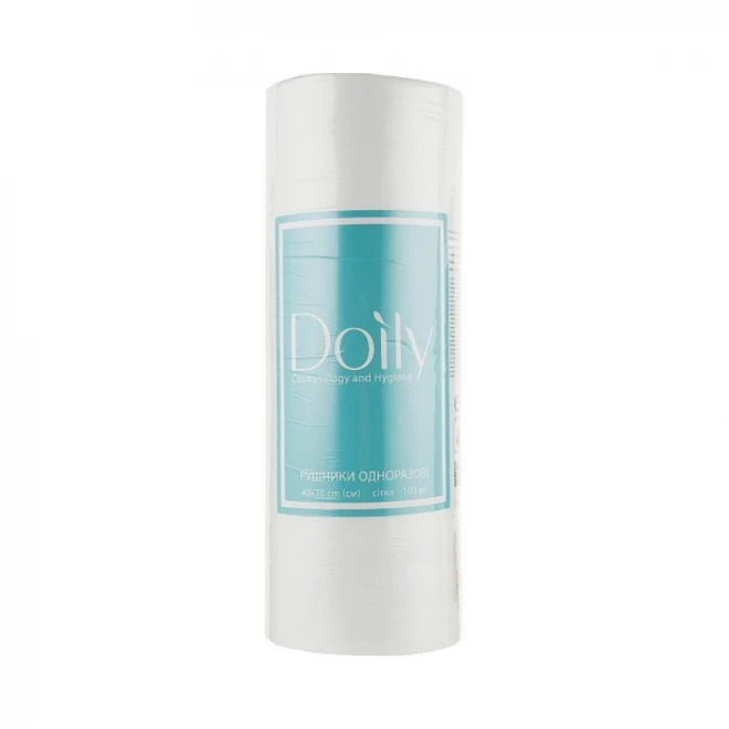 Doily одноразові рушники 40×70 см гладкі в рулоні, 100 шт (спанлейс 40 ...